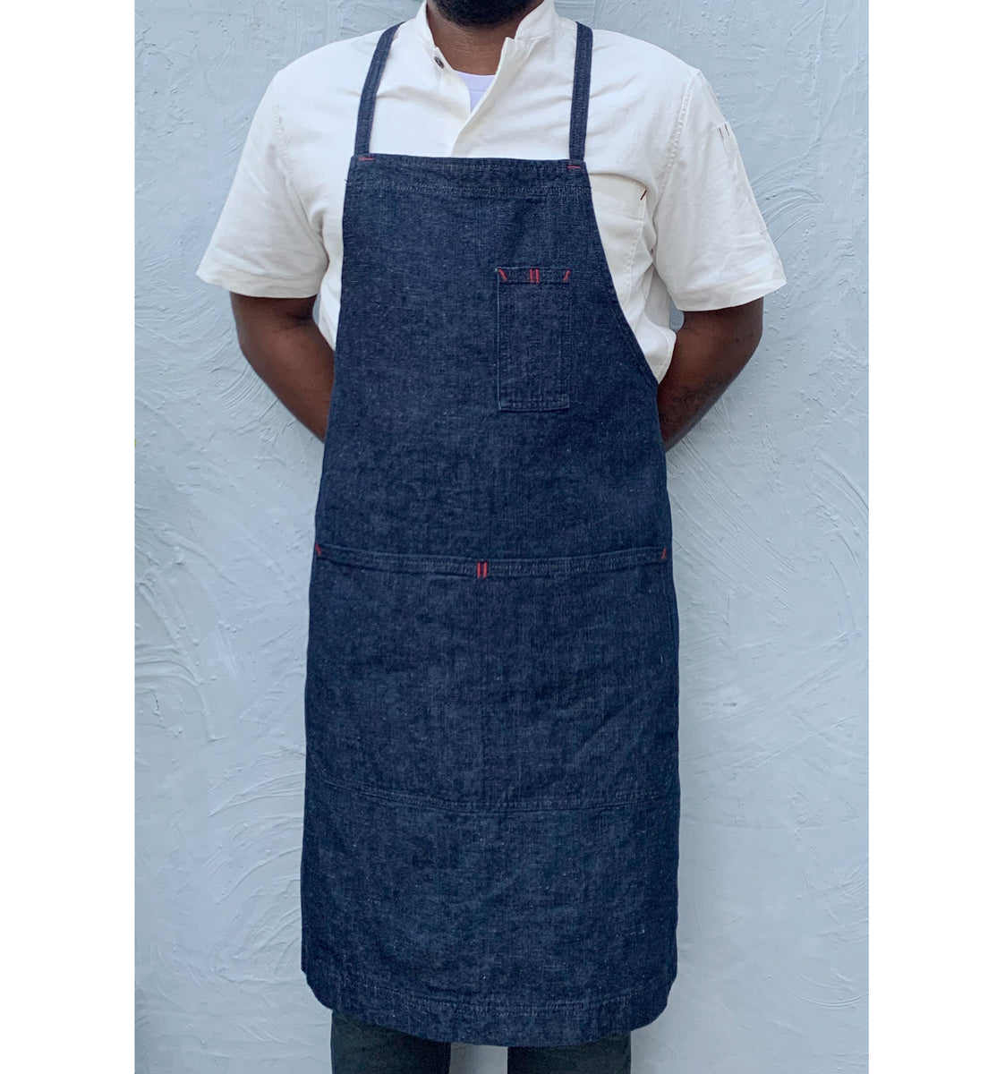 Denim Full Cross-Back Apron – White Bark Workwear