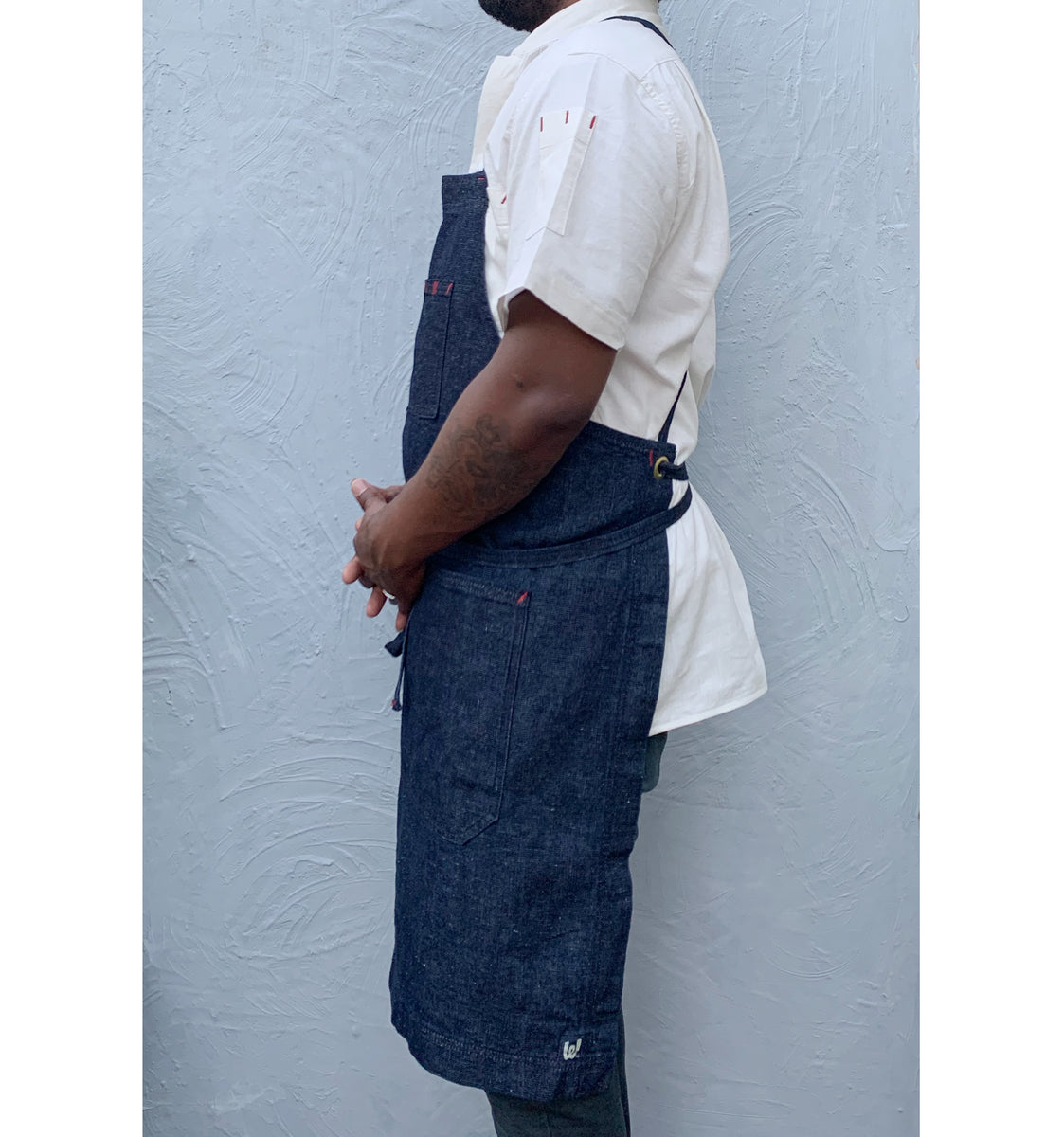 Denim Full Cross-Back Apron – White Bark Workwear