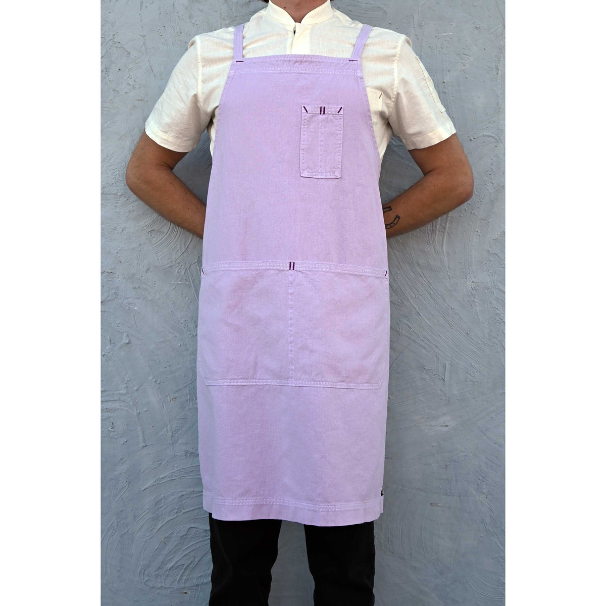 Lavender Full Cross-Back Apron – White Bark Workwear